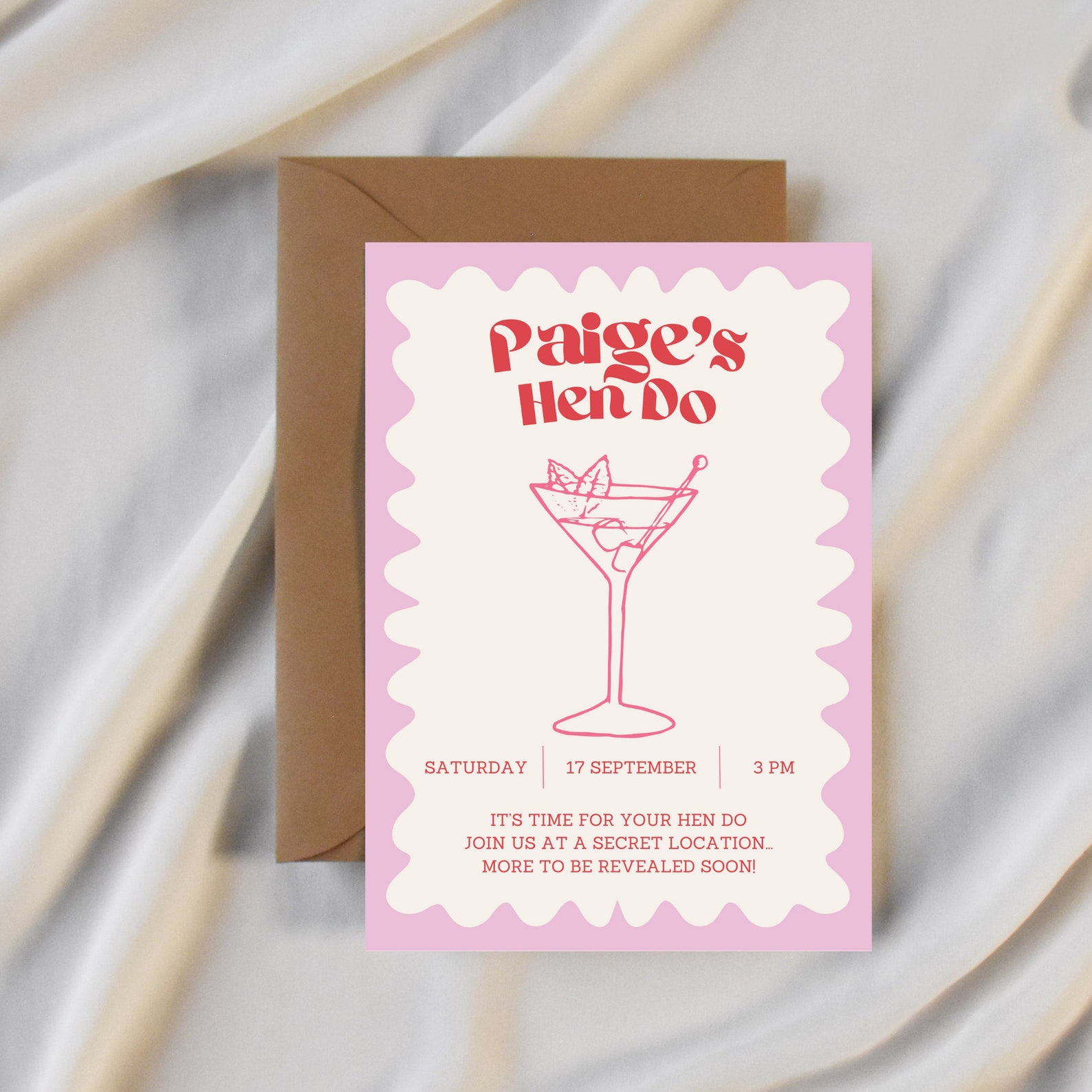 Pink Hen Party Invitation Hen Party Invitation for the Bride, Hen Do ...
