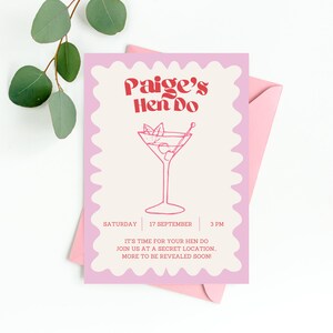 Pink Hen Party Invitation – Hen Party Invitation for the Bride, Hen Do ...