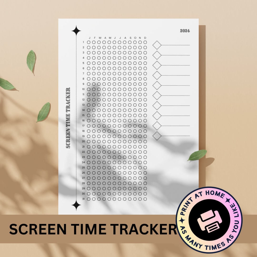 Screen Time Tracker A5 Printable Digital Habit Journal Page Phone ...