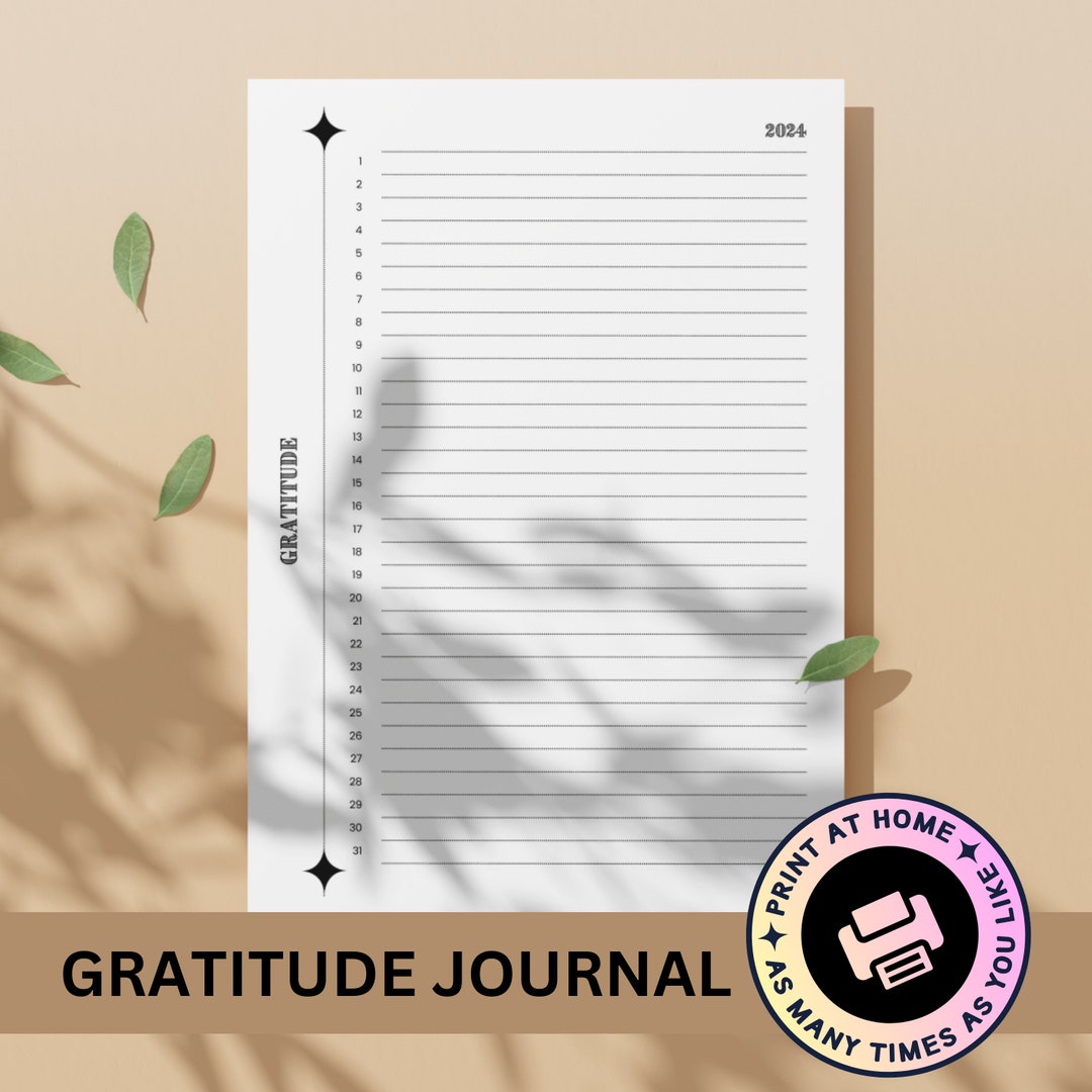 Gratitude Journal A5 Printable Daily Appreciation Tracker Monthly ...