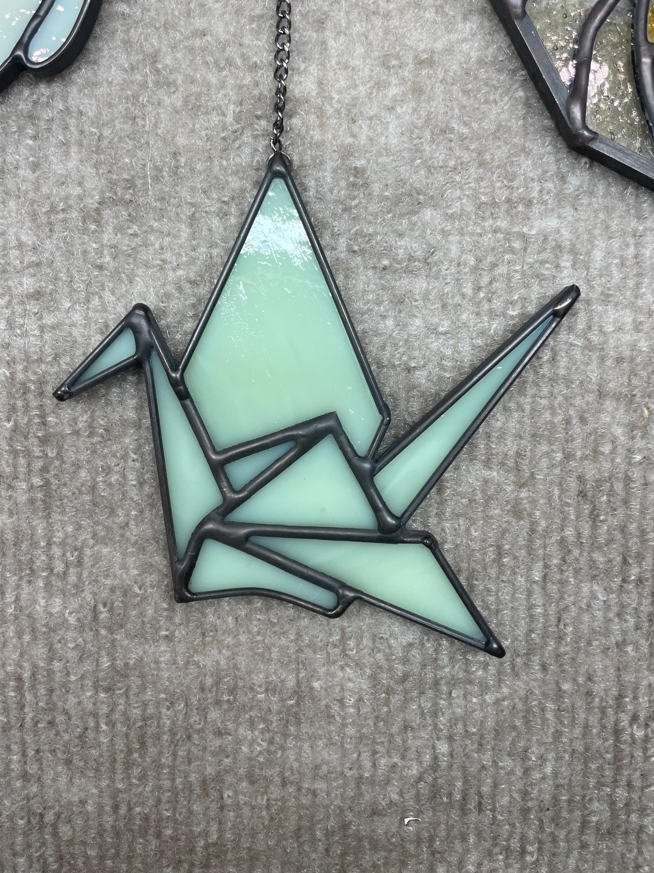 Origami Crane Stained Glass PATTERN Digital Download - Etsy