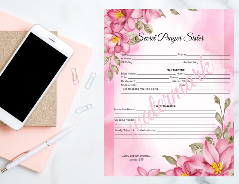 Secret Sister Questionnaire Printable - Etsy