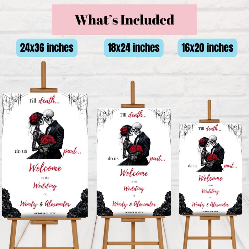 Editable Halloween Wedding Welcome Sign Template, Printable Till Death ...
