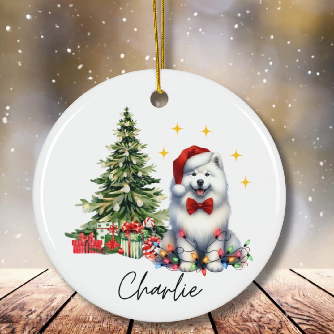 Samoyed Personalized Pet Christmas Ornament, Samoyed Dog Lover Gift ...