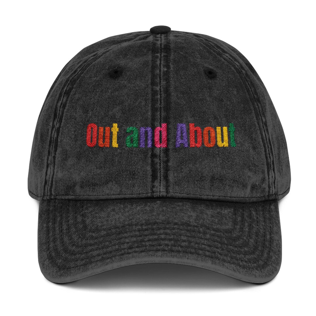 Out and About Pride Month Vintage Embroidered Cap, LGBTQ+ Embroidered ...