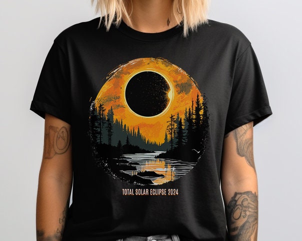 Total Solar Eclipse Over Arkansas River Unisex Garment-dyed T-shirt ...