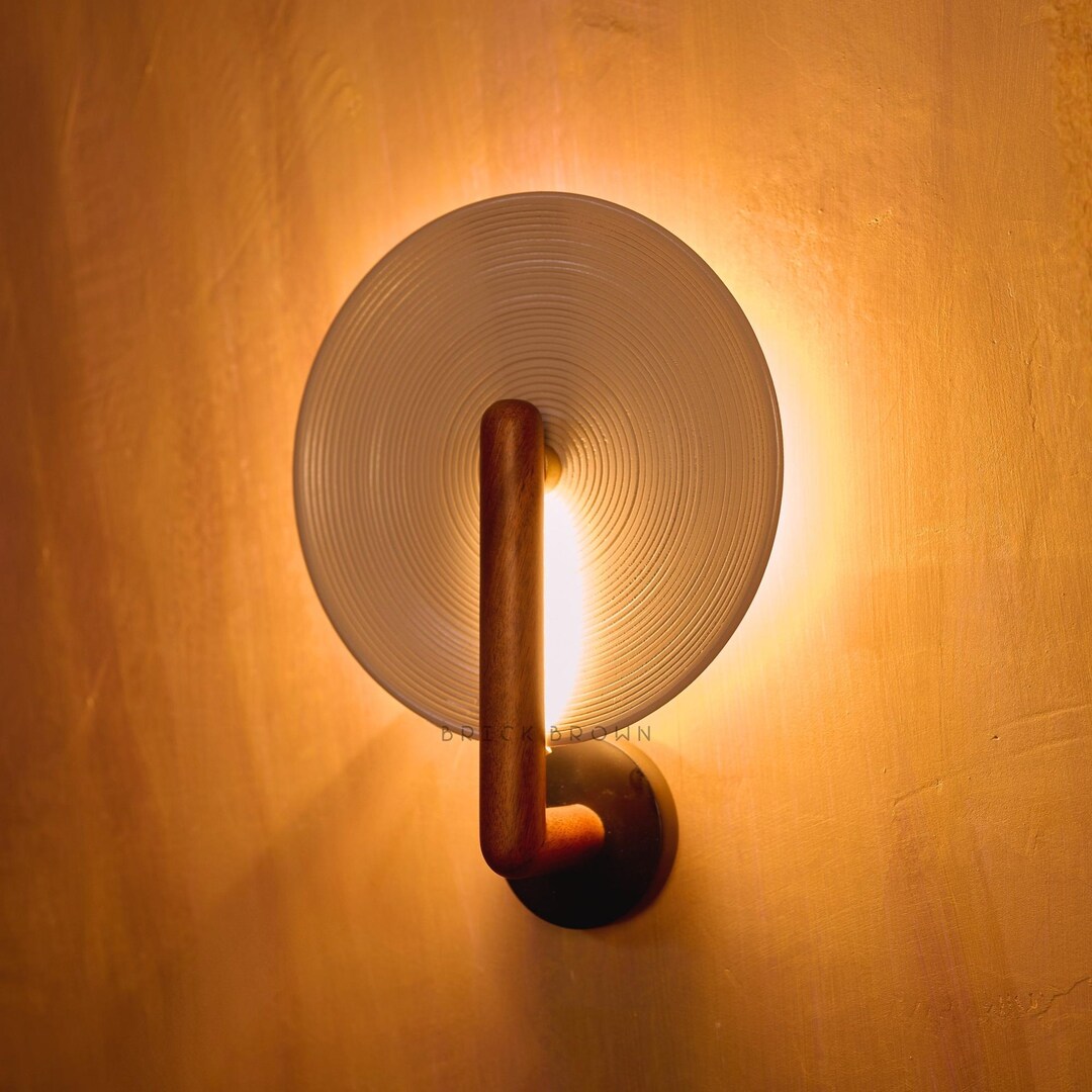 Brick Brown® Premium Gong Wall Lamp | Handcrafted Wooden Wall Light ...