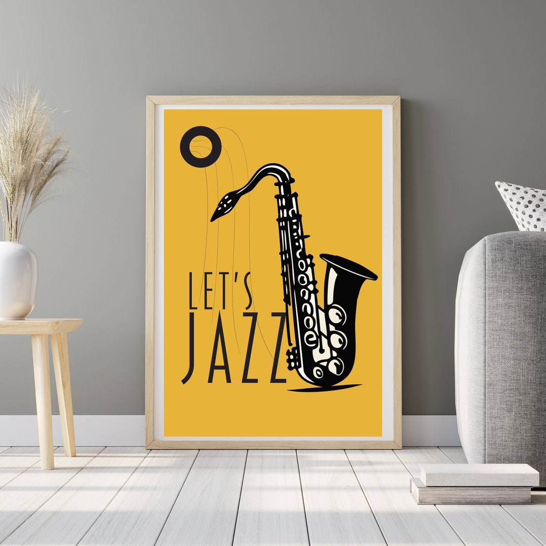 Jazz Wall Art, Retro Music Poster, Digital Jazz Poster, Vintage Music ...
