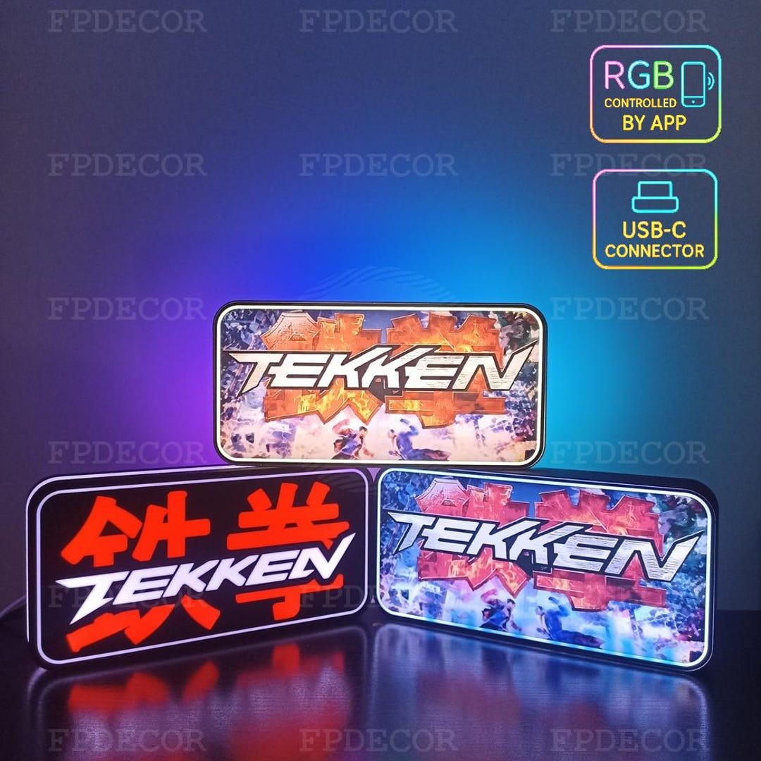 RGB LED Game Light Box: Fighting Game Decor, USB-C Powered - Etsy