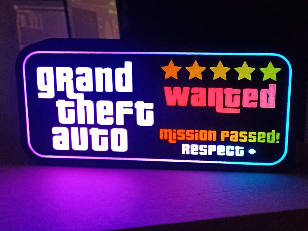GTA With RGB LED Light Box Wall Art - Etsy