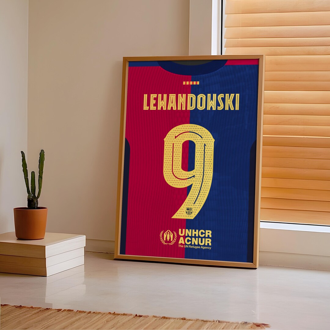 Barcelona 24/25 Robert Lewandowski CL Kit / Jersey Poster - Etsy