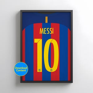 Barcelona 16/17 Lionel Messi Kit / Jersey Poster - Etsy