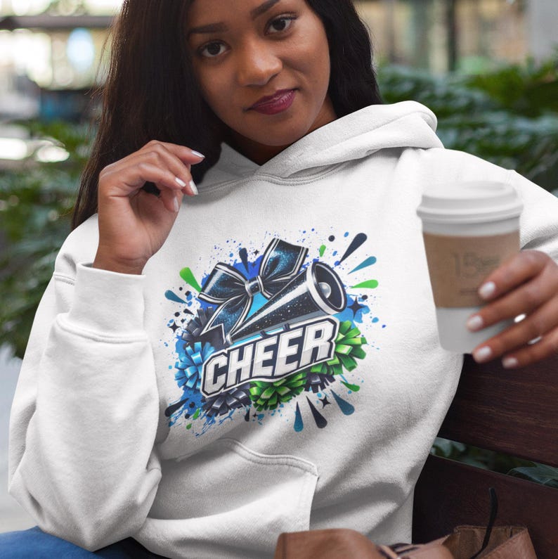 Navy Blue Action Green Cheerleading PNG Cheer Design Sublimation ...