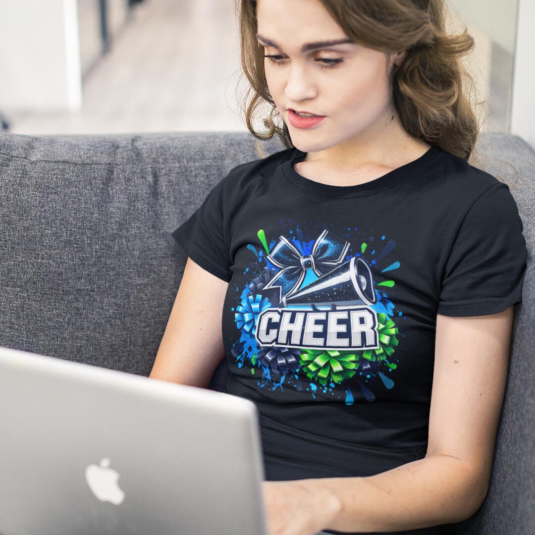 Navy Blue Action Green Cheerleading PNG Cheer Design Sublimation ...