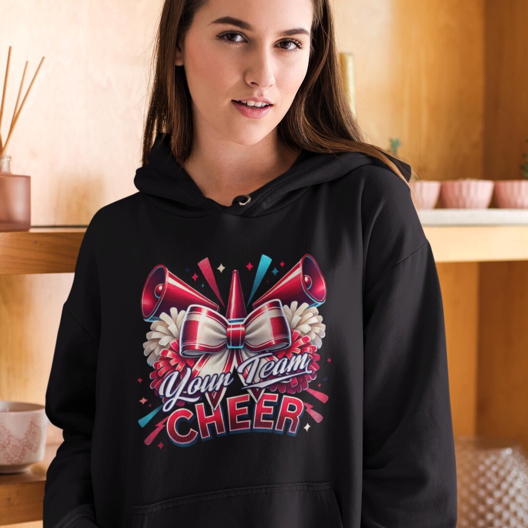 Personalized Scarlet Cream Cheer Bow Png, Custom Cheerleading Digital ...