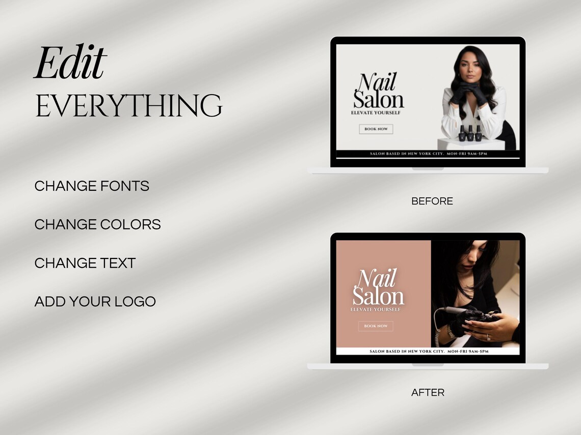 Nail Tech Website Template, Acuity Scheduling, Editable Canva Design - Etsy