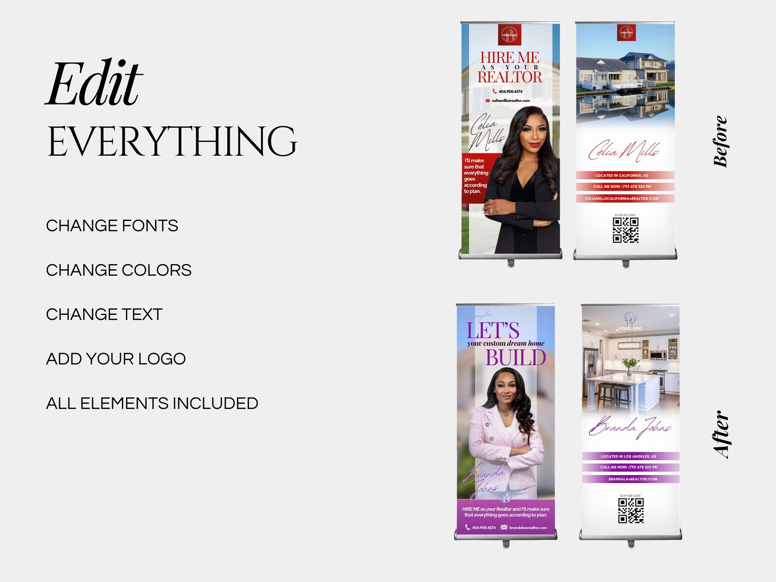 Realtor Roll up Banner Design, Real Estate Agent Pull-up Banner ...
