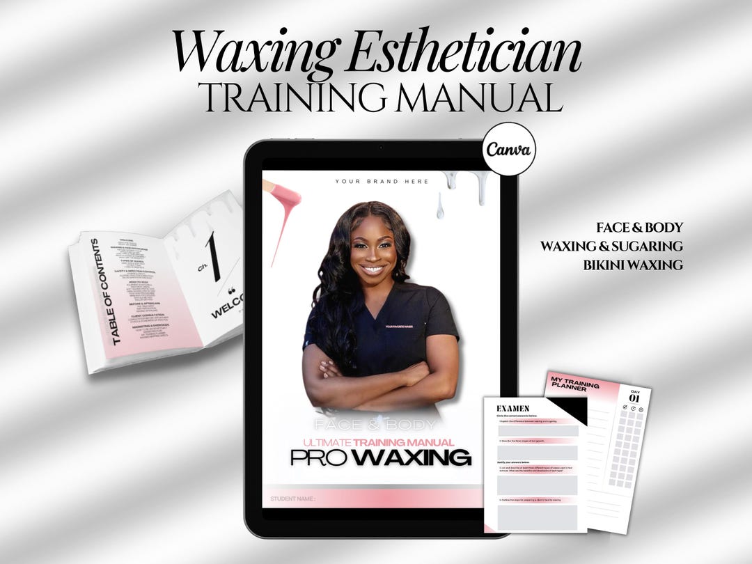Waxing Training Manual Template |theory Exam | Esthetician Ebook ...