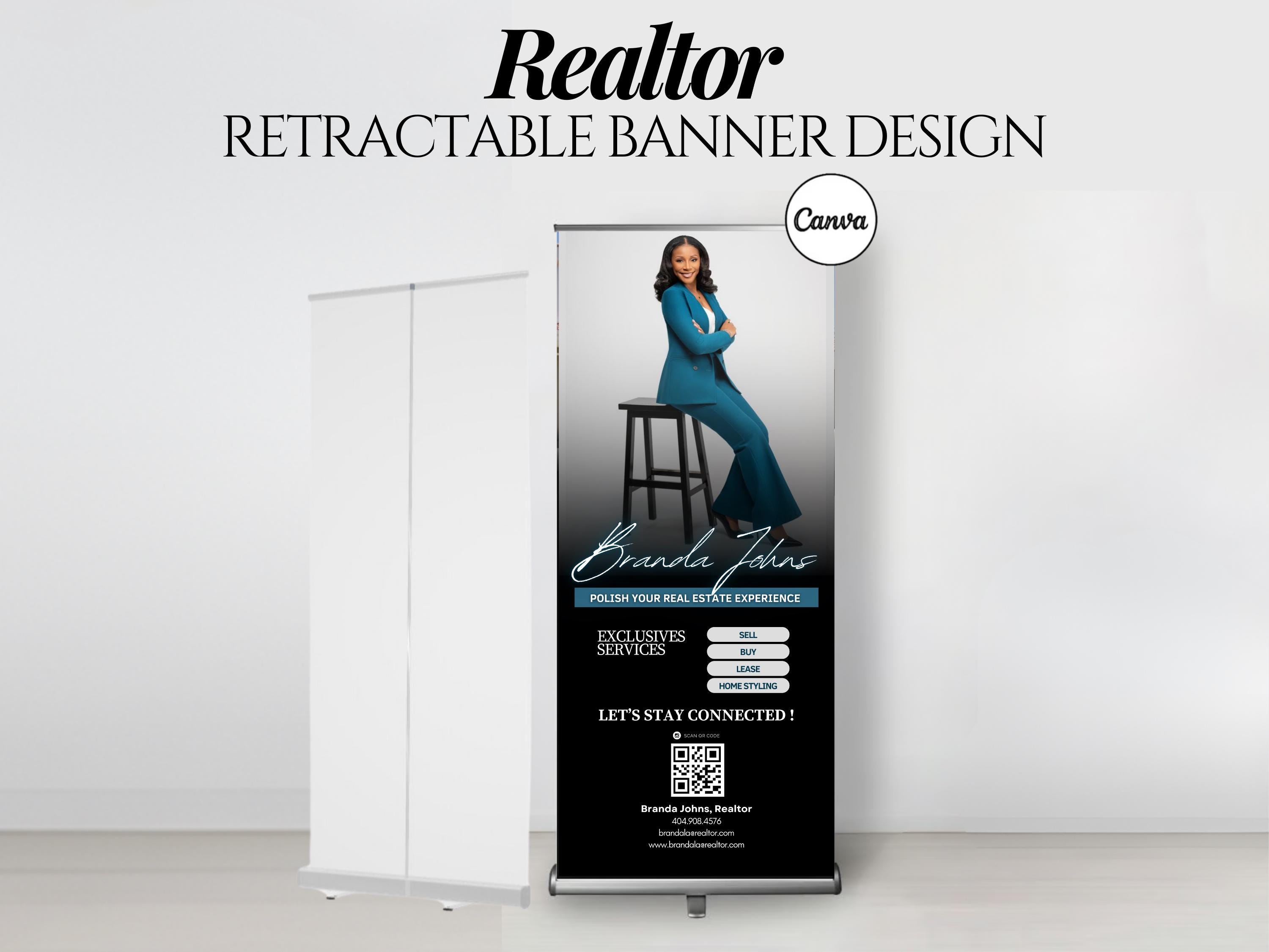 Realtor Roll up Banner Design, Real Estate Agent Pull-up Banner ...