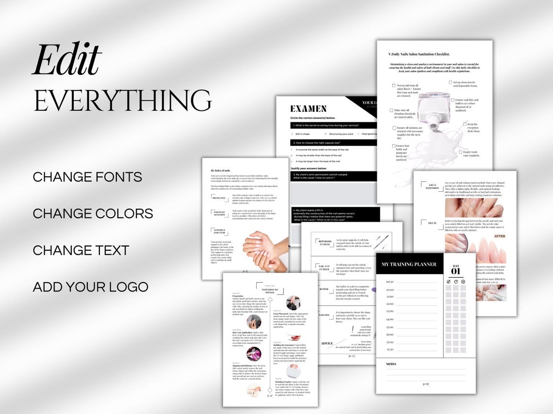Nail Tech Training Manual Template |theory Exam |nails Instructor Ebook ...