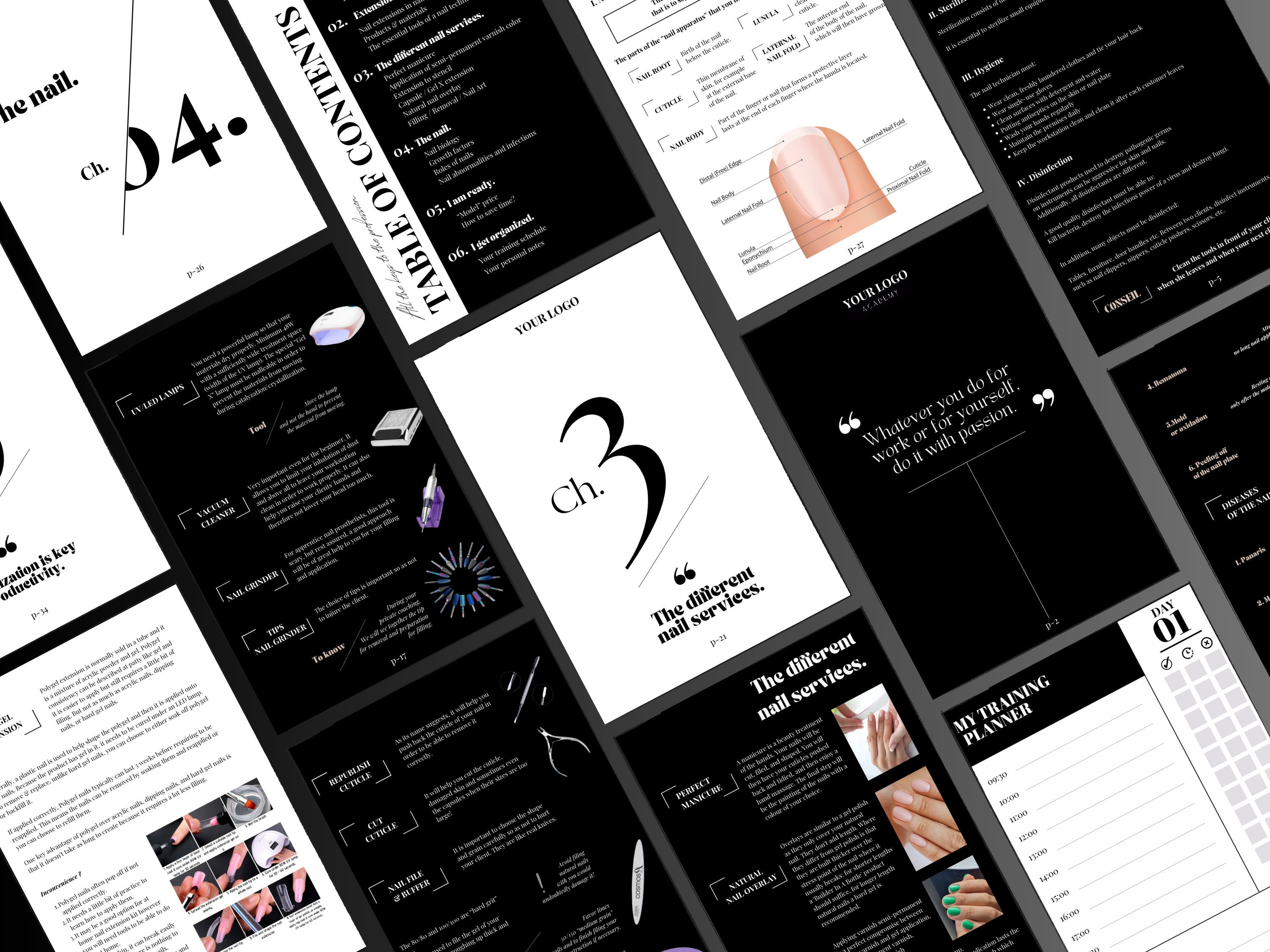 Nail Tech Training Manual Template | Certificate Template |theory Exam ...