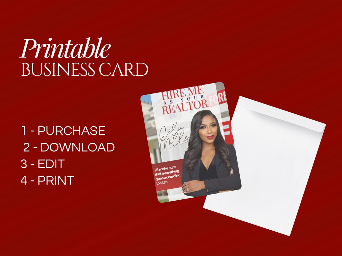 Real Estate Business Card, Modern Luxe Template, Canva Template Real ...