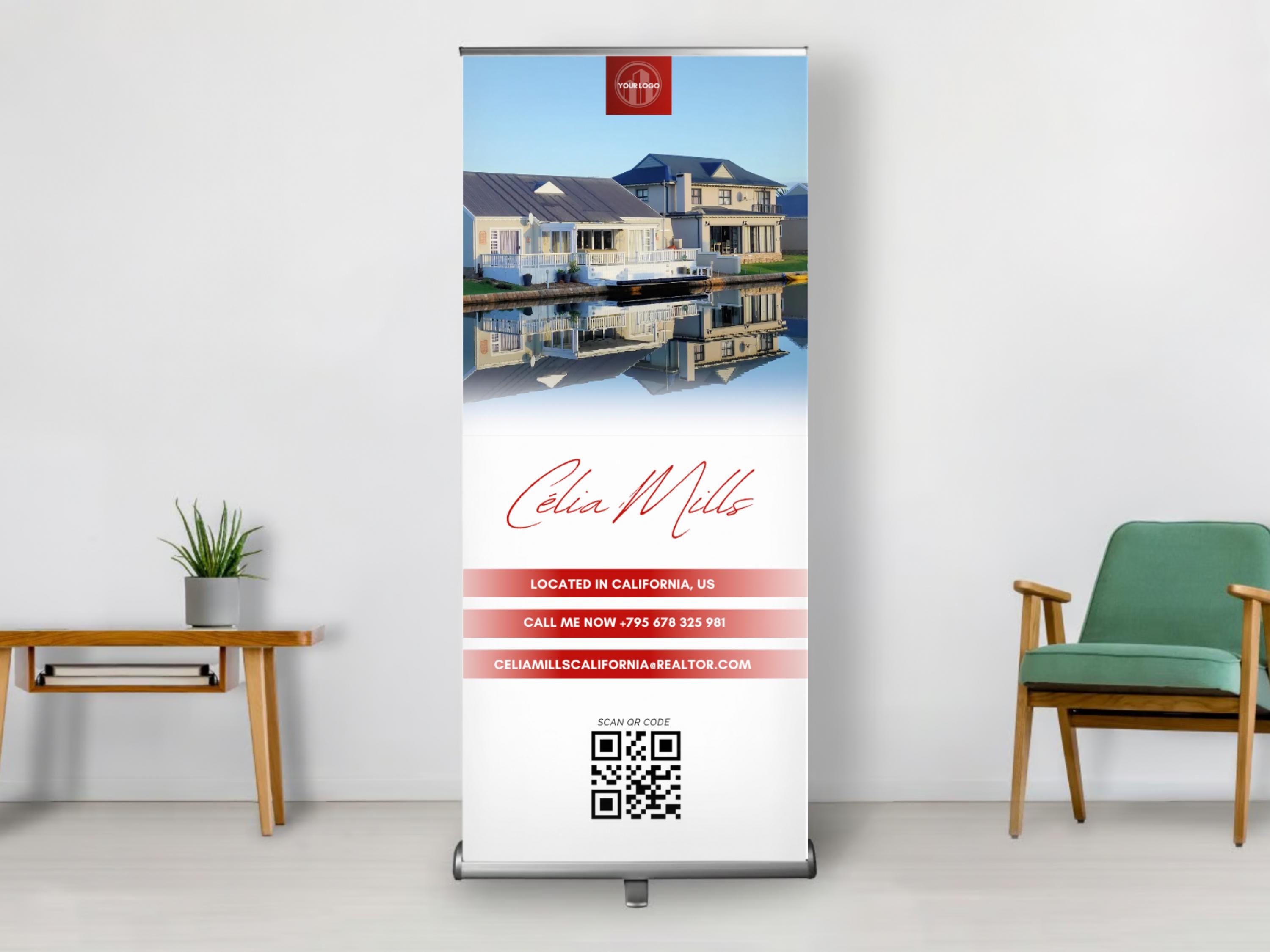 Realtor Roll up Banner Design, Real Estate Agent Pull-up Banner ...