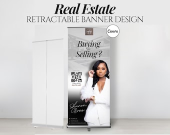 DIY Real Estate Agent Retractable Banner Template, Realtor Roll up ...