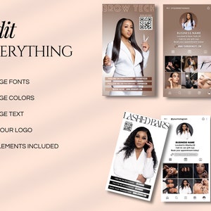 Brow Artist Business Card Instagram, DIY Canva Template Design, Eyebrow ...