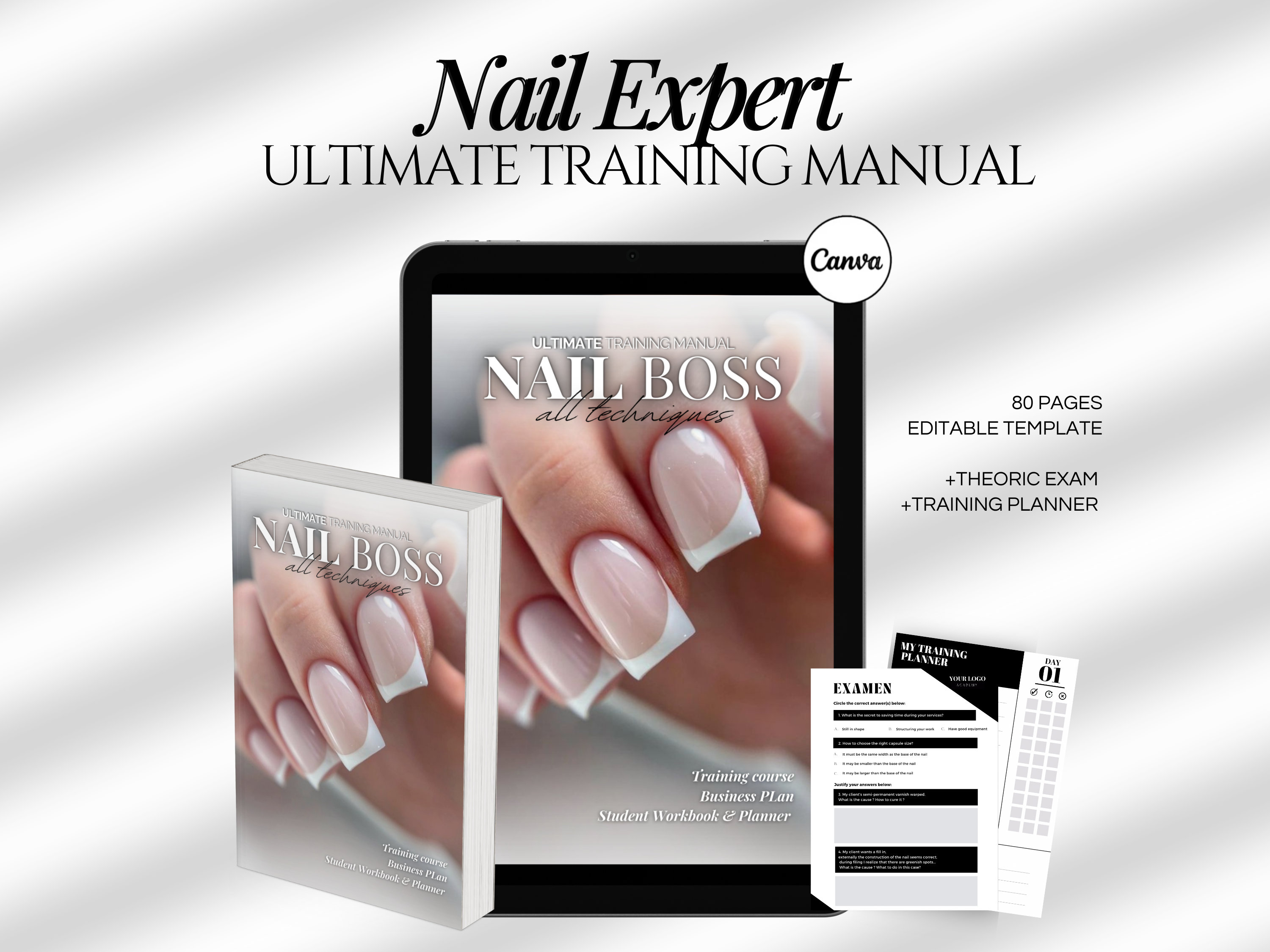 Nail Tech Training Manual Template |theory Exam |nails Instructor Ebook ...