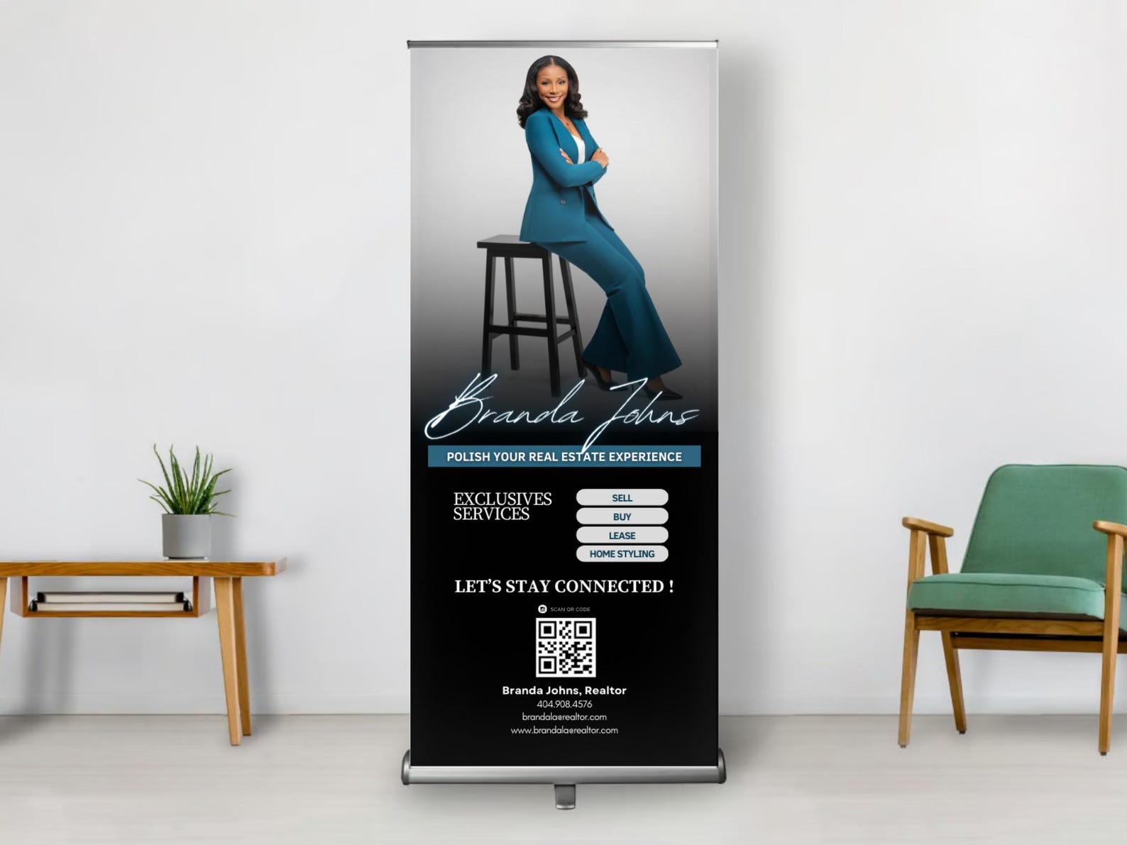Realtor Roll up Banner Design, Real Estate Agent Pull-up Banner ...
