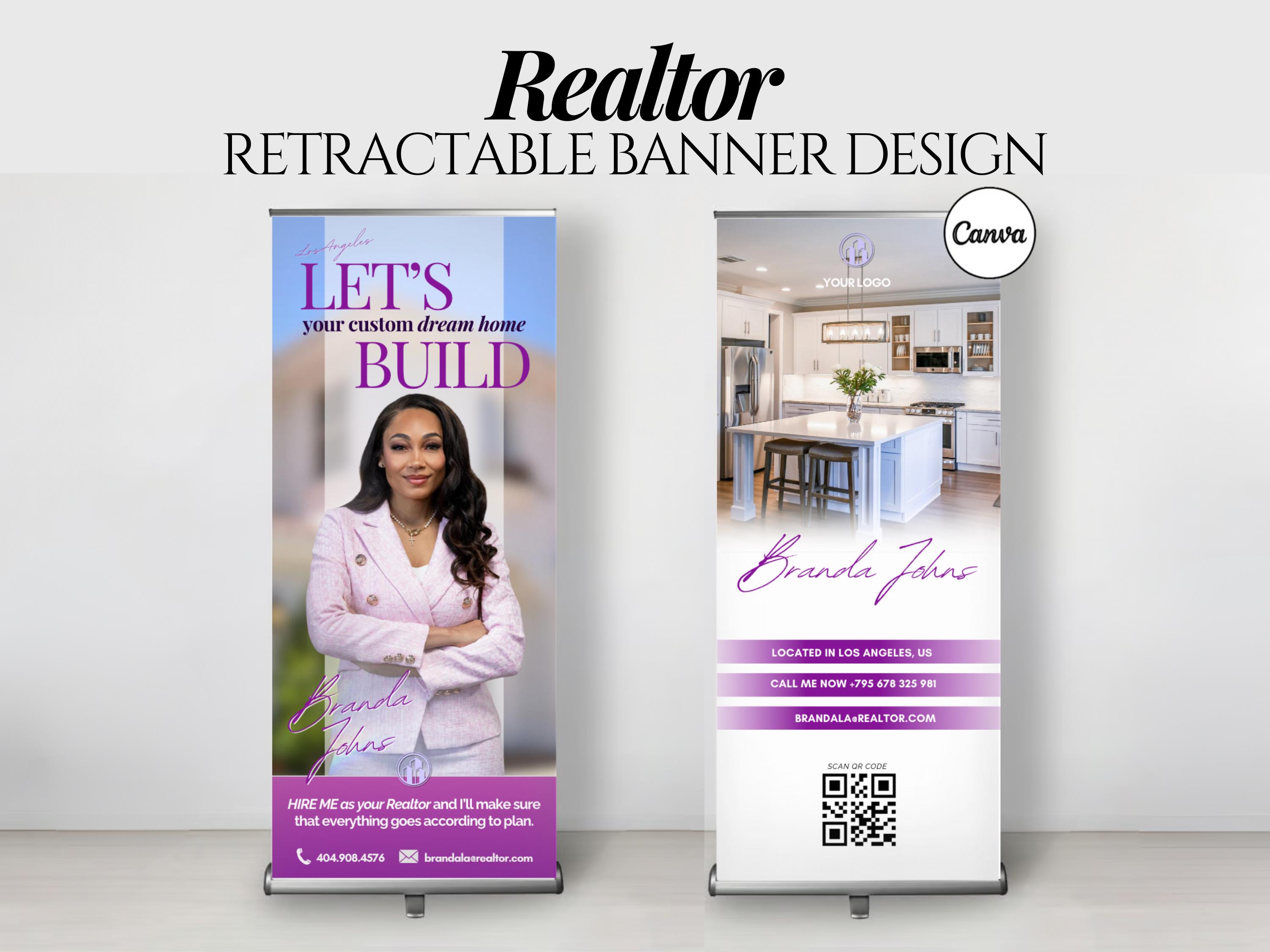 Real Estate Agent Pull-up Banner Template, Realtor Roll up Banner ...