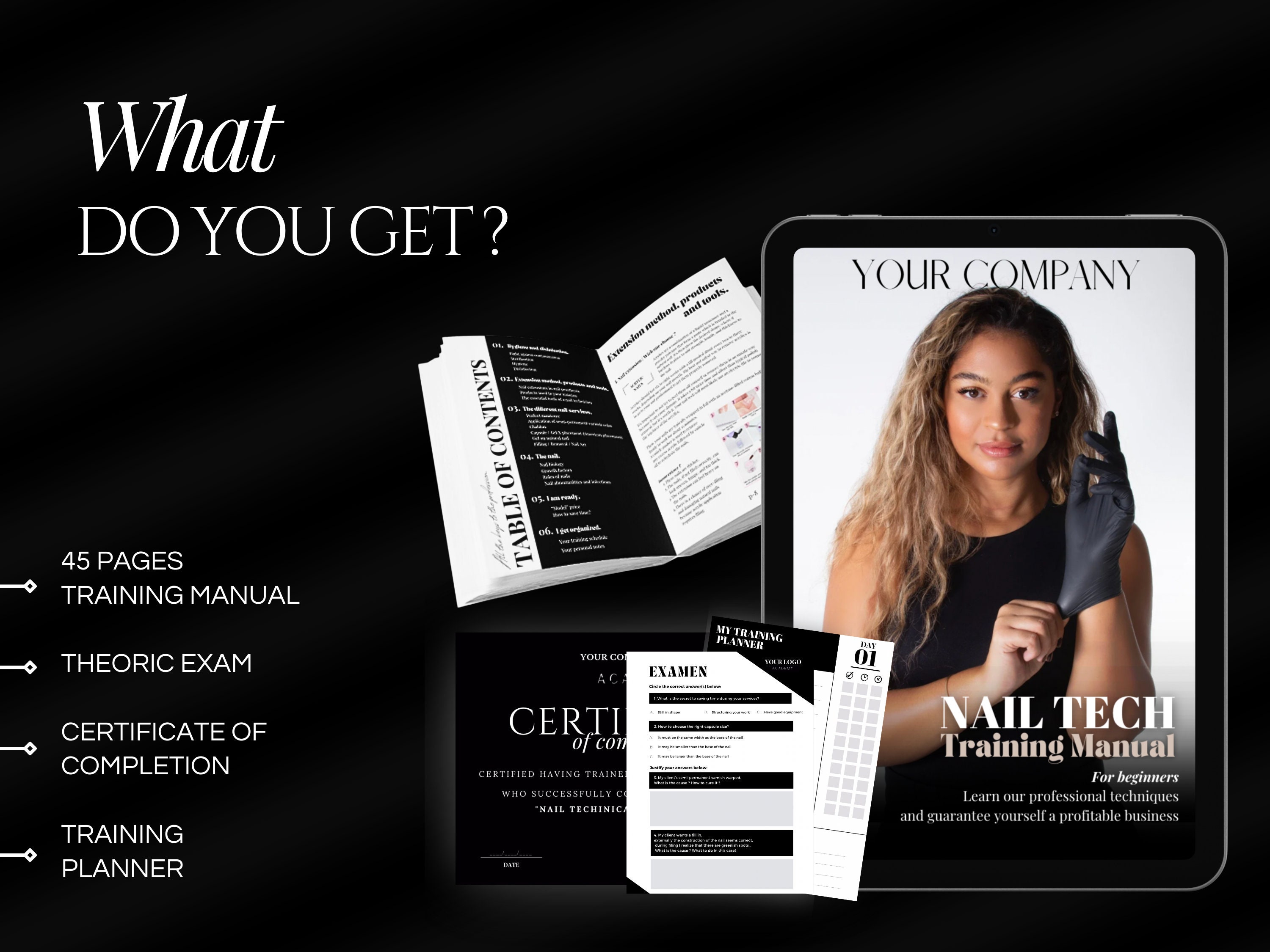 Nail Tech Training Manual Template Certificate Template theory Exam ...