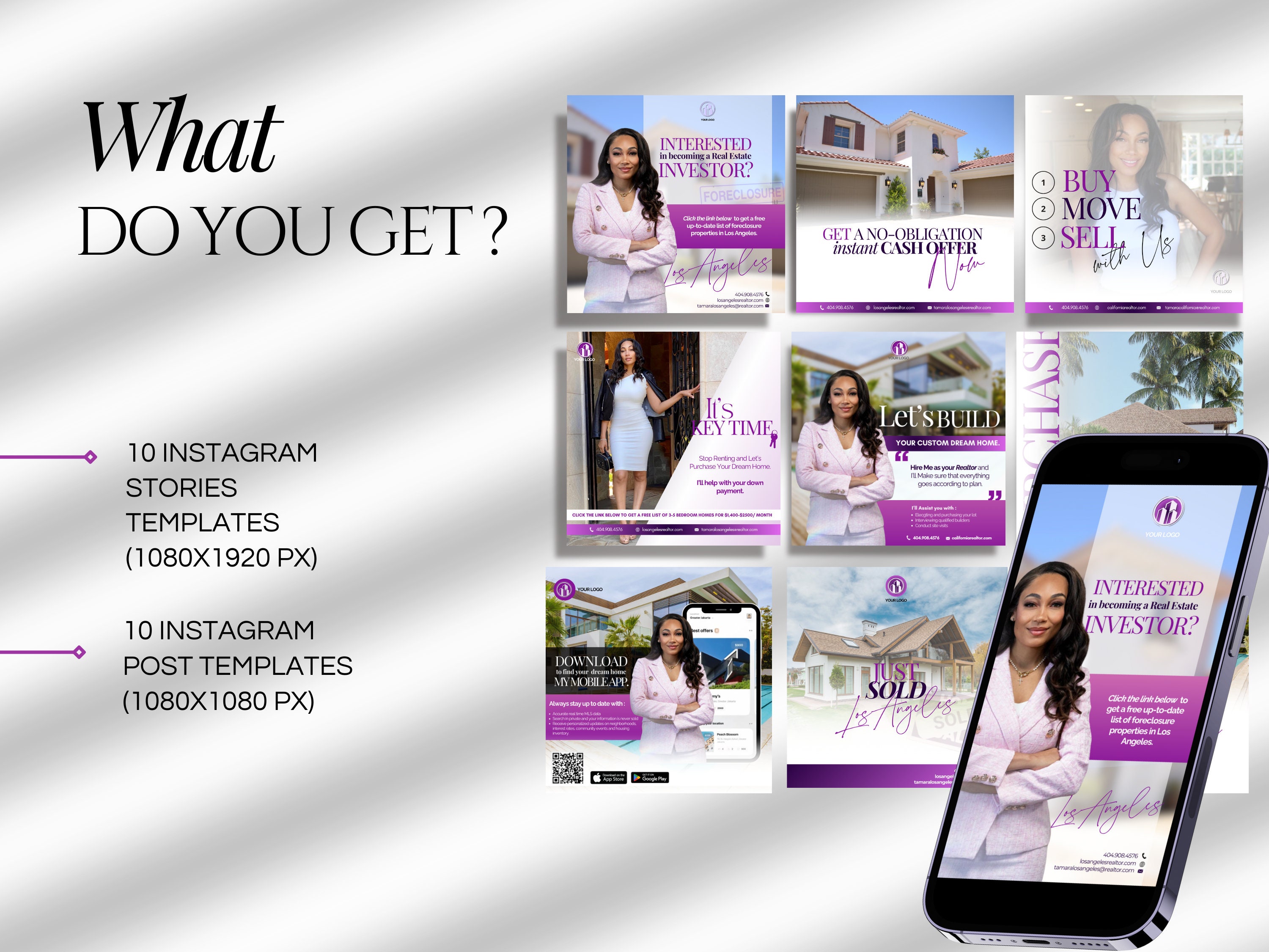 Real Estate Instagram Posts & Stories Templates for Canva | Realtor ...