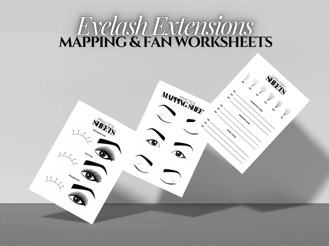 Lash Map Practice Sheets, Eyelash Mapping Sheets, Eyelash Styling, Lash Maps, Eyelash Extensions ...