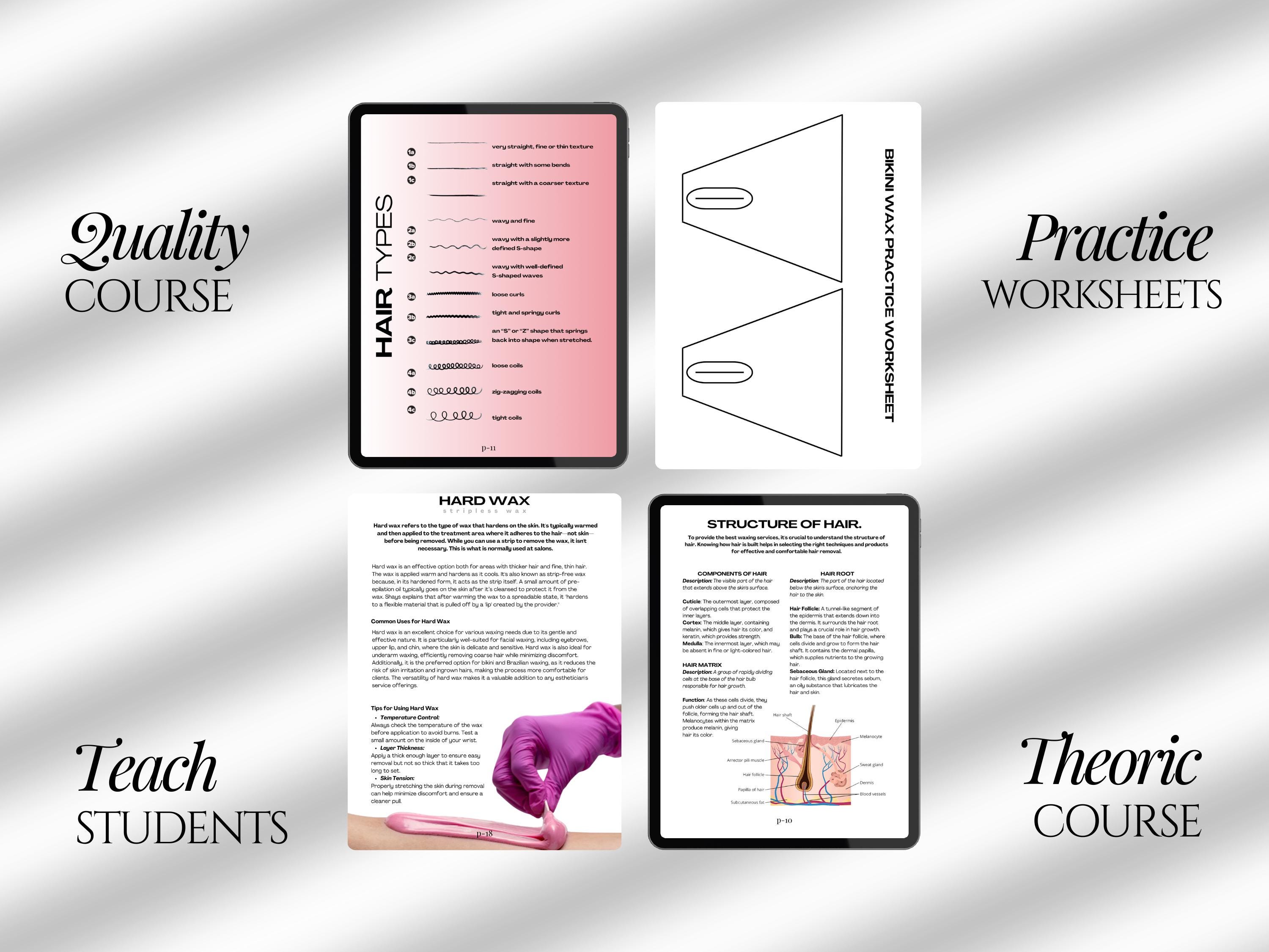 Waxing Training Manual Template |theory Exam | Esthetician Ebook ...