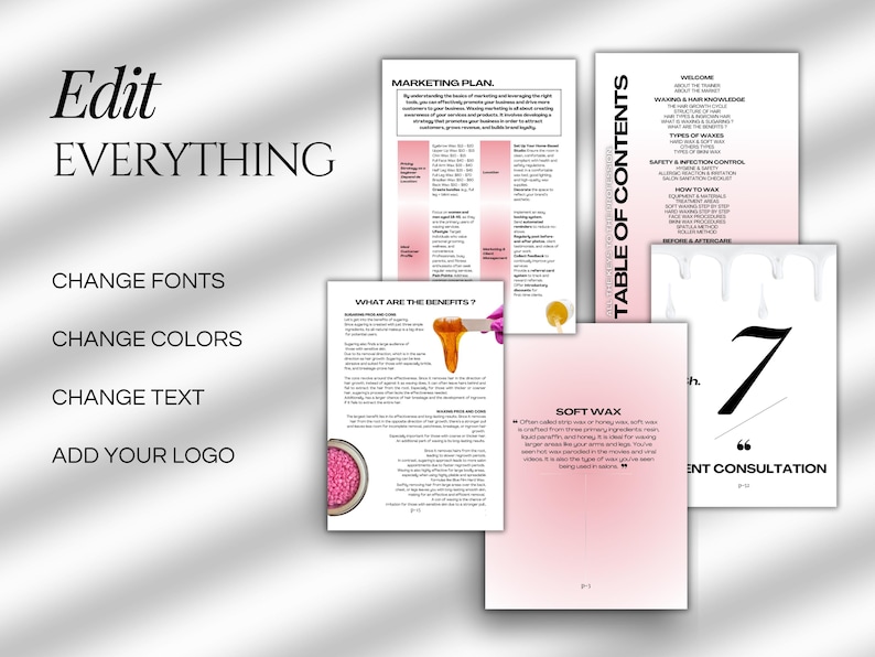 Waxing Training Manual Template |theory Exam | Esthetician Ebook ...