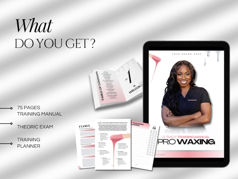 Waxing Training Manual Template |theory Exam | Esthetician Ebook ...