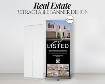 DIY Real Estate Agent Retractable Banner Template, Realtor Roll up ...