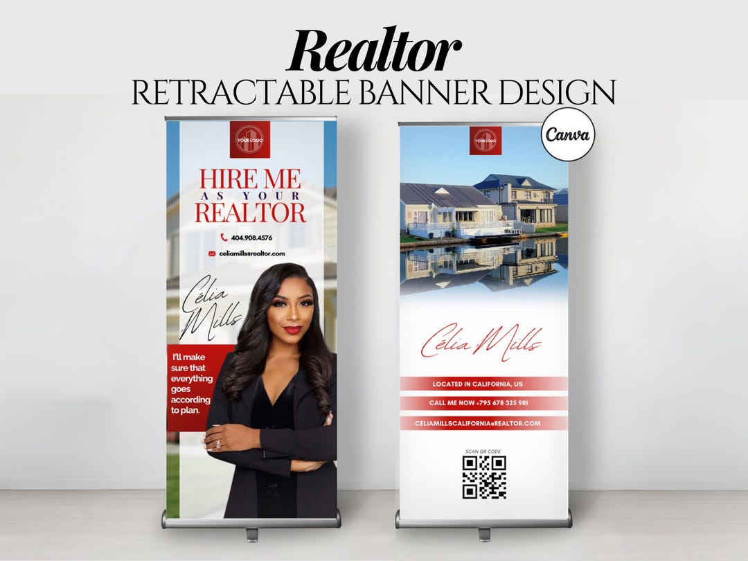 Realtor Roll up Banner Design, Real Estate Agent Pull-up Banner ...
