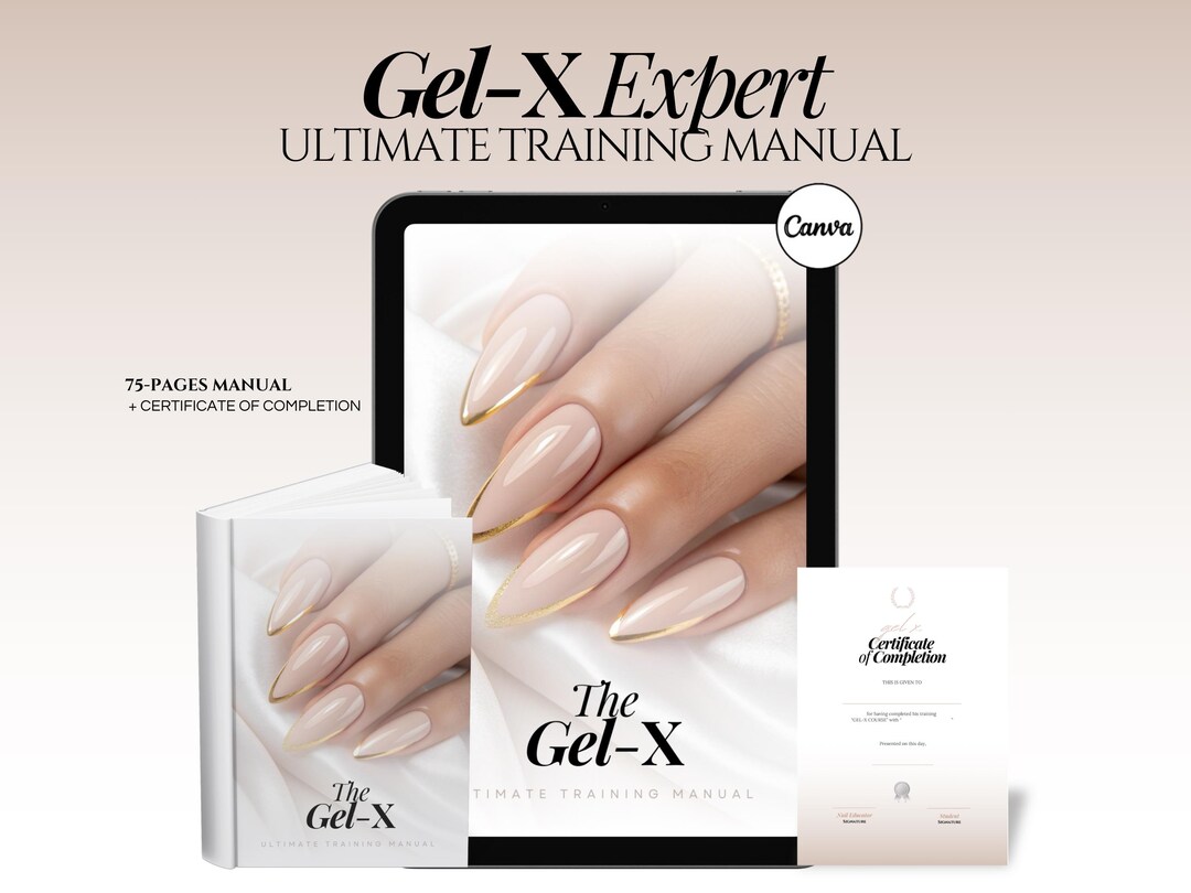 Nail Tech Training Manual Template | Certificate Template | Gel X ...