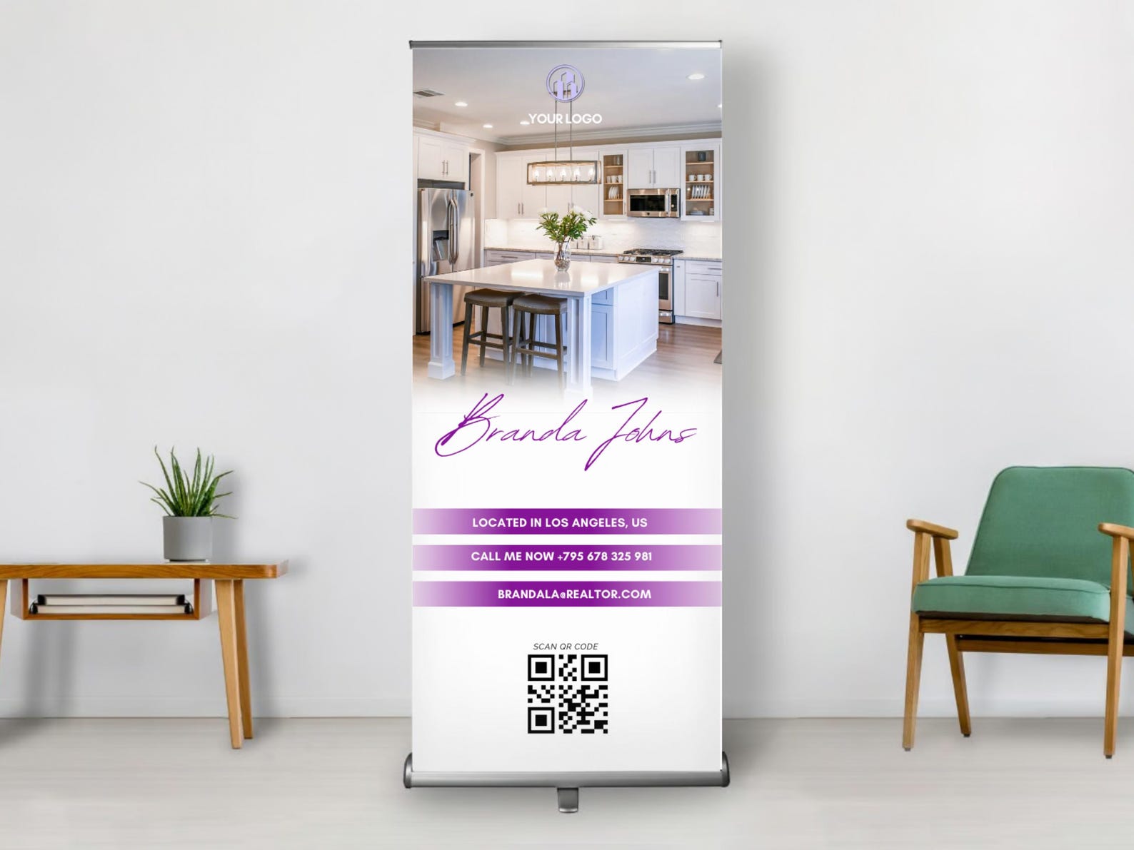 Real Estate Agent Pull-up Banner Template, Realtor Roll up Banner ...