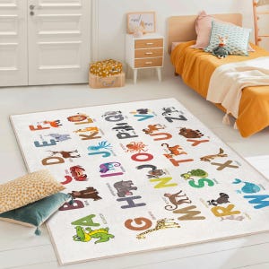 Alphabet Nursery Rug|learn the Alphabet and Animal Carpet|animal ABC ...