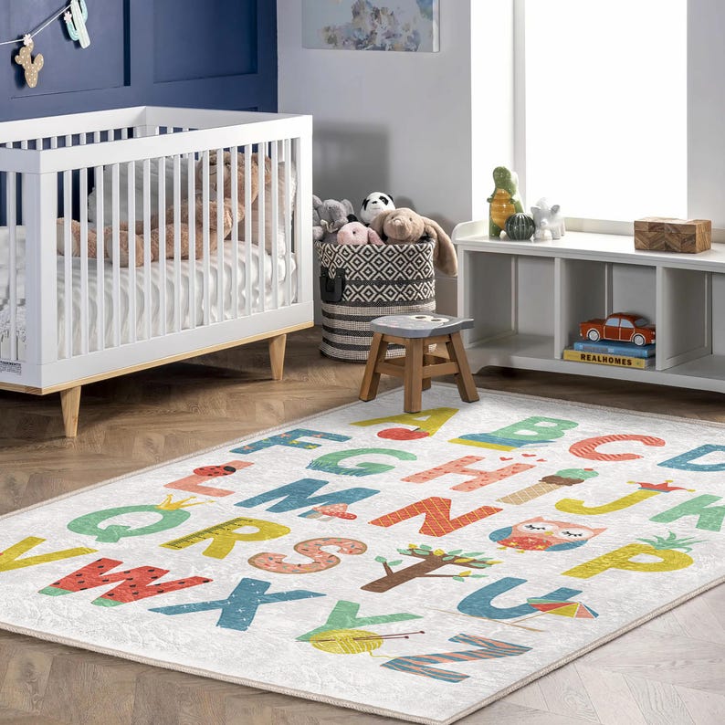 Alphabet Activity Rug|educational Kids Room Rug|learn the Alphabet Rug ...