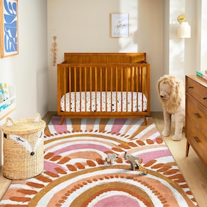 Boho Rainbow Kids Rug|scandinavian Style Playroom Carpet|modern Rainbow ...