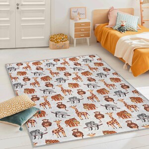 Animal Pattern Activity Mat|safari Theme Children's Carpet|zoo Kids ...