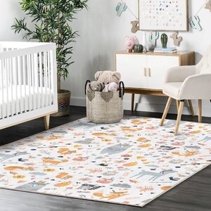 Cute Woodland Animals Rug|cartoon Forest Animals Kids Room Carpet ...
