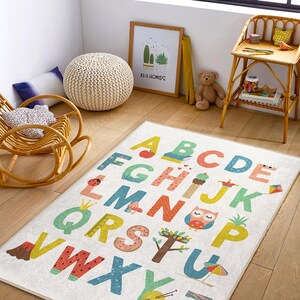 Alphabet Activity Rug|educational Kids Room Rug|learn the Alphabet Rug ...