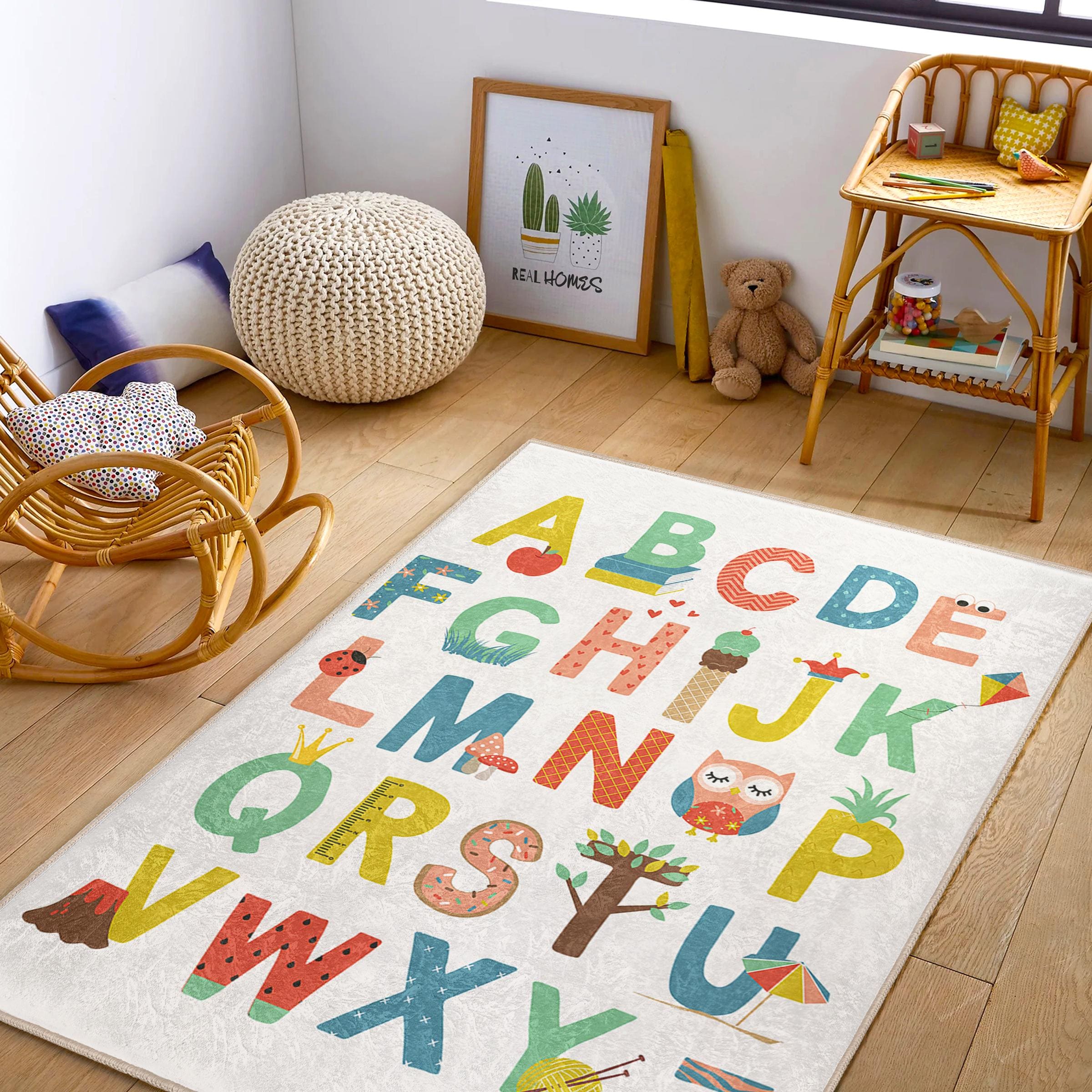 Alphabet Activity Rug|educational Kids Room Rug|learn the Alphabet Rug ...