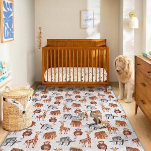 Animal Pattern Activity Mat|safari Theme Children's Carpet|zoo Kids ...